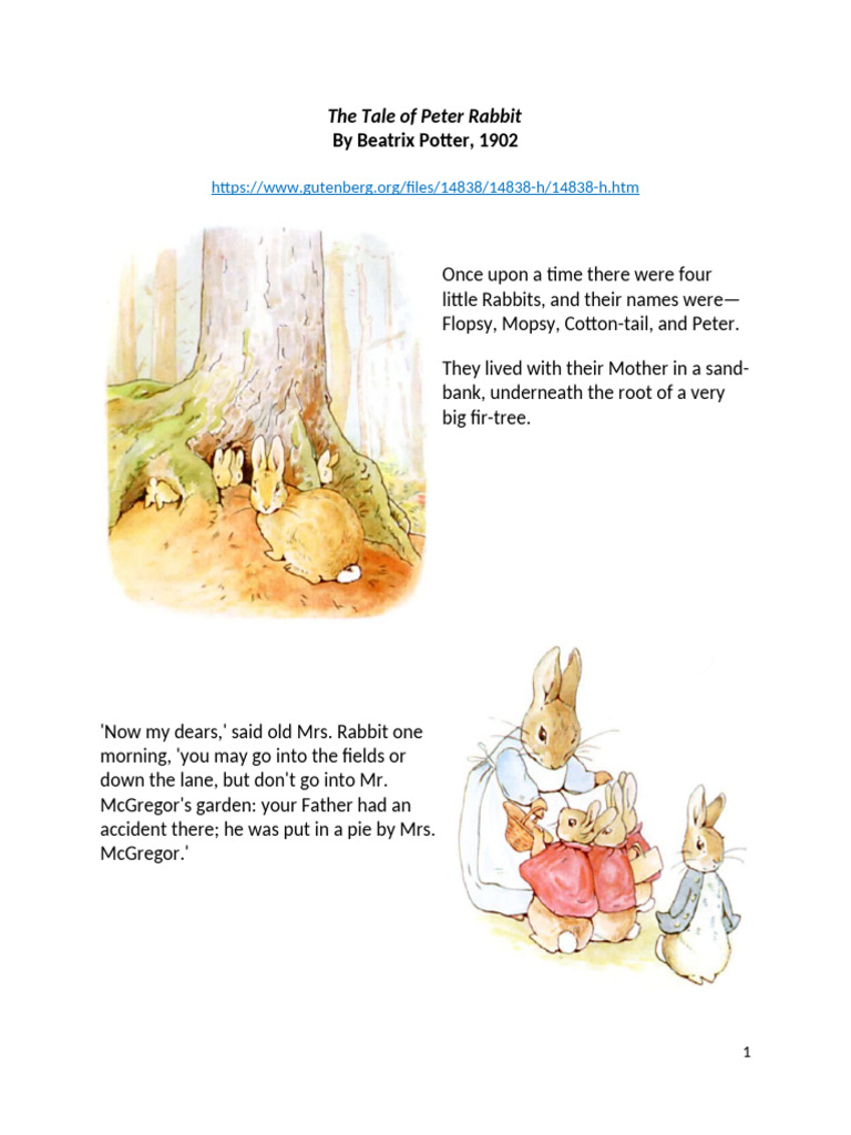 The Tale of Peter Rabbit, Beatrix Potter (1902) | PDF | Peter Rabbit