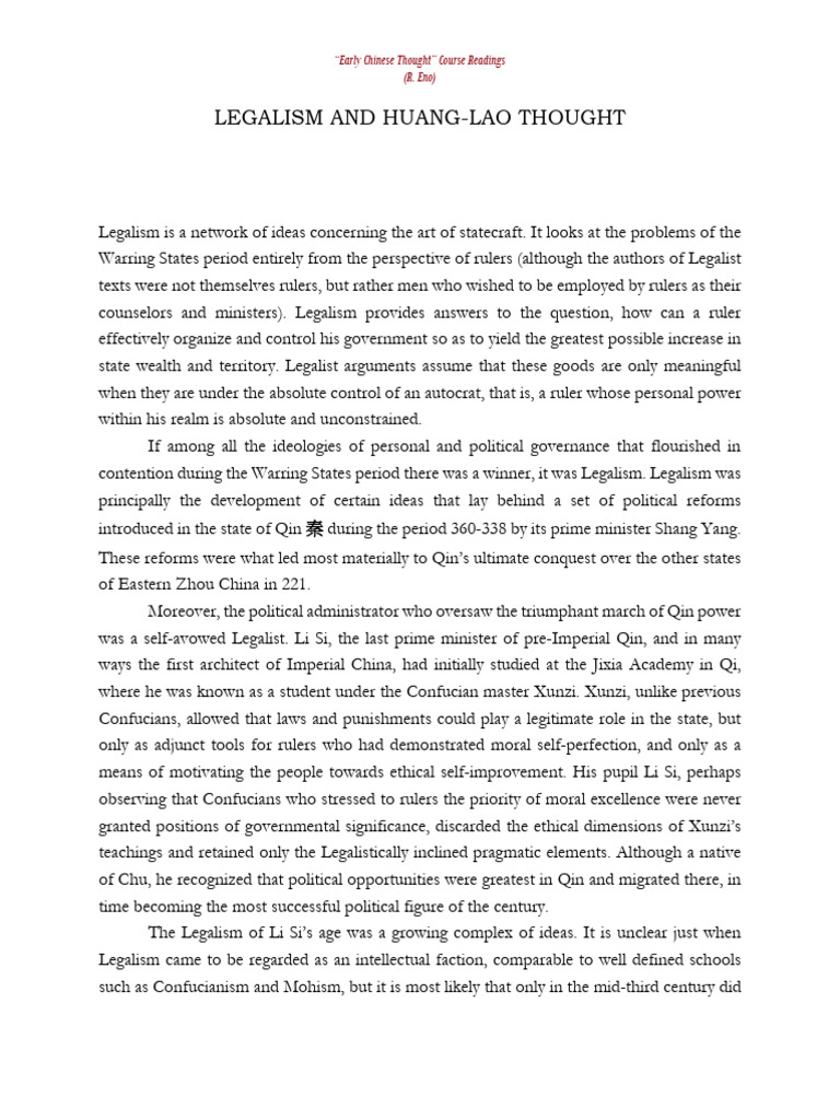 Legalism | PDF | Confucianism | Chinese Philosophy