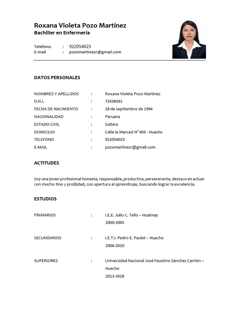 CURRÍCULUM VITAE - ROXANA POZO MARTÍNEZ | PDF