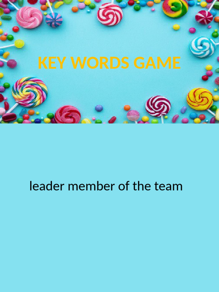 Key Words Game | PDF