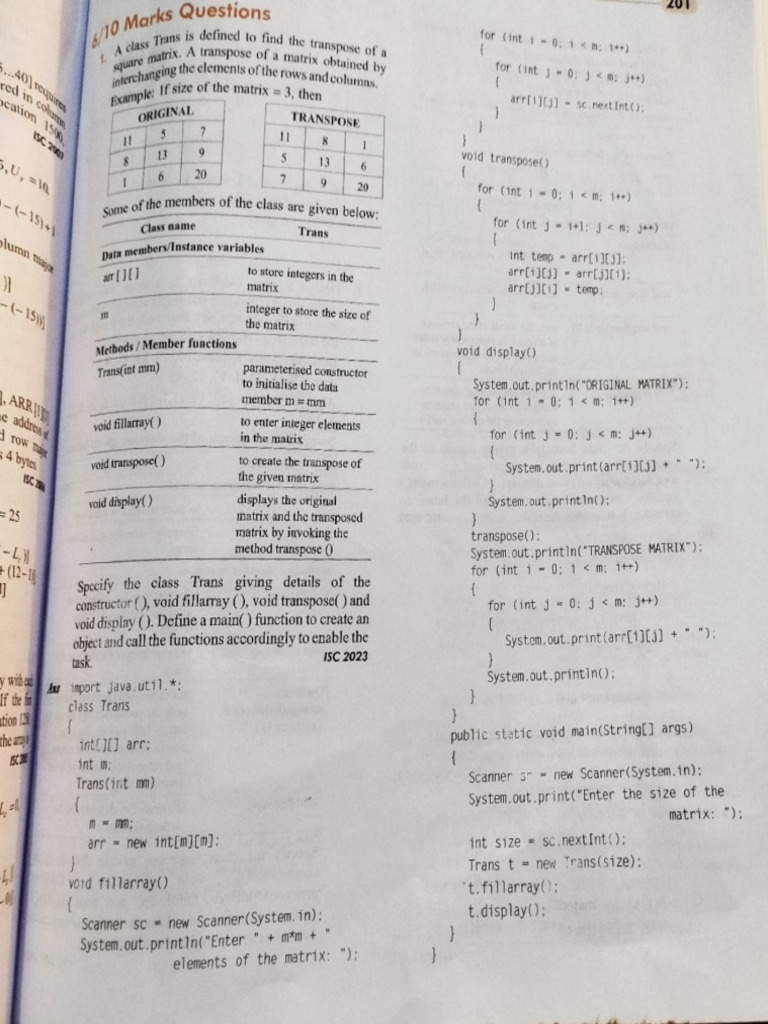 Isc Computer Array and Strings Questions20240317 22.23.14 | PDF