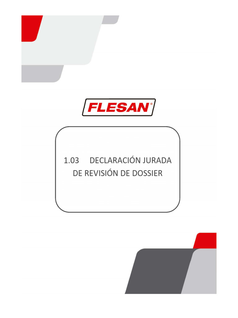 1.03 Declaración Jurada de Revisión de Dossier | PDF