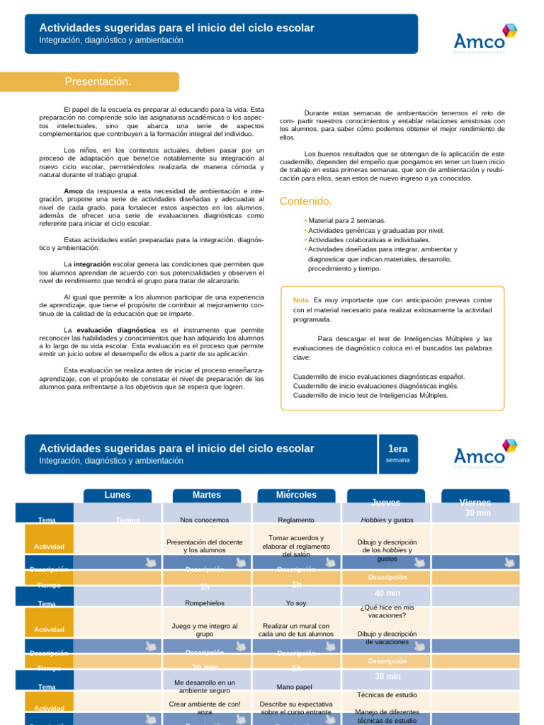 Actividades para El Primer Dia de Clase | PDF | Mente | Evaluación