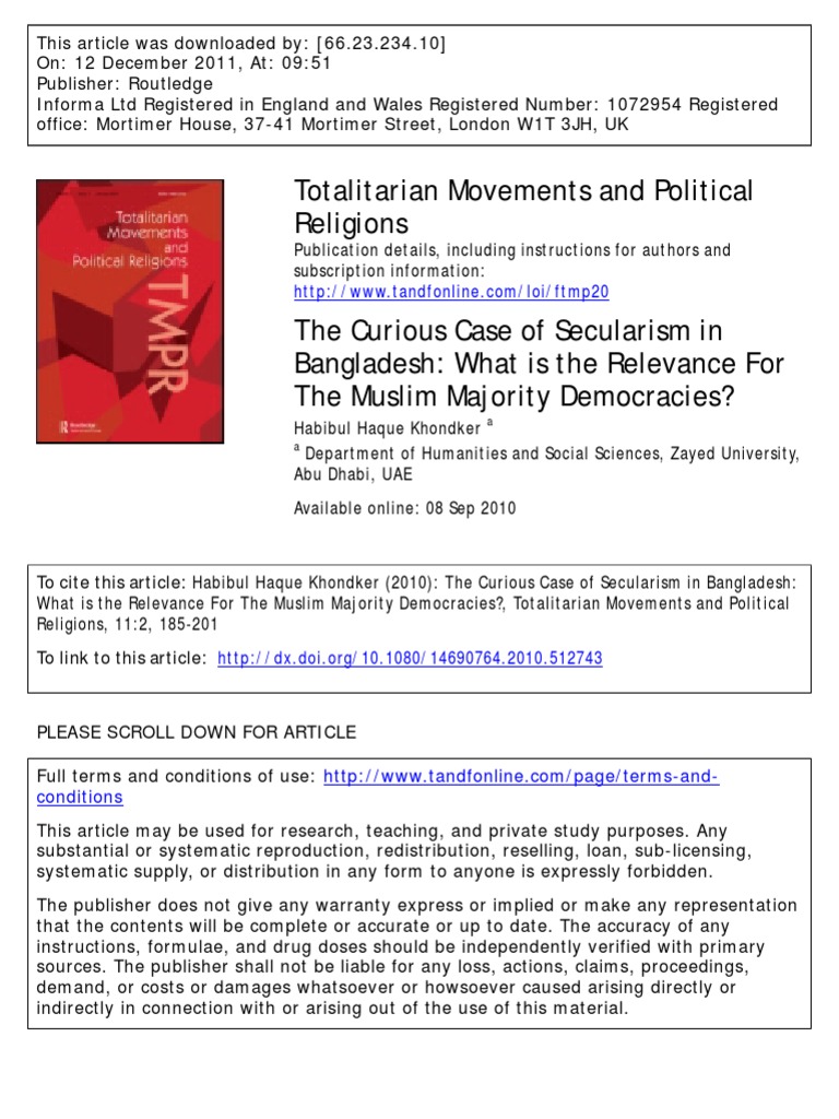 Secular Muslim Democracy | PDF | Bangladesh | Partition Of India