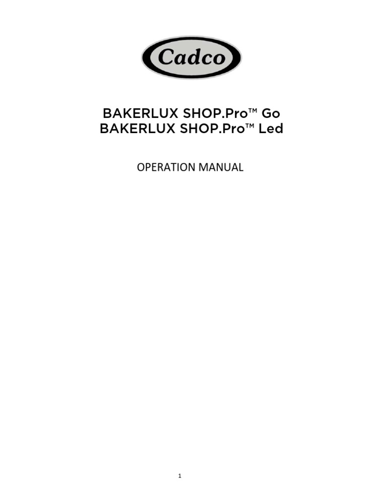 Cadco Goled Bakerlux Ovens Manual rv02 | PDF | Oven | Home Appliance