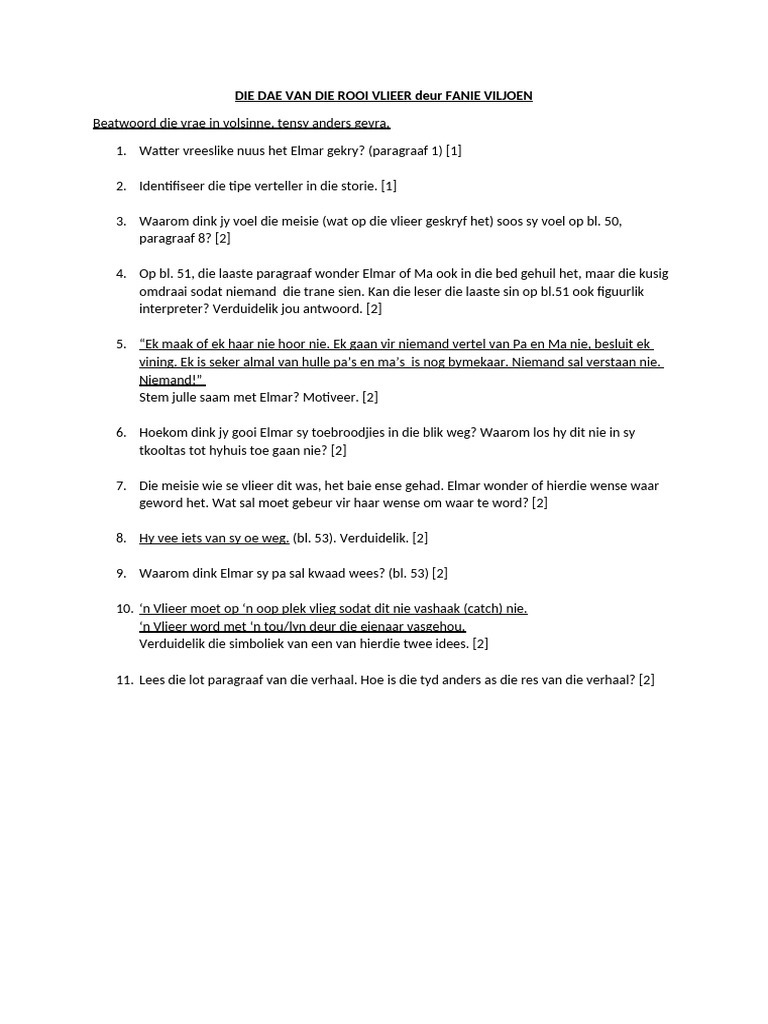 Die Dae Van Die Rooi Vlieer Deur Fanie Viljoen | PDF