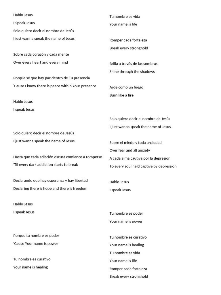 Hablo Jesus-I SPEAK JESUS | PDF