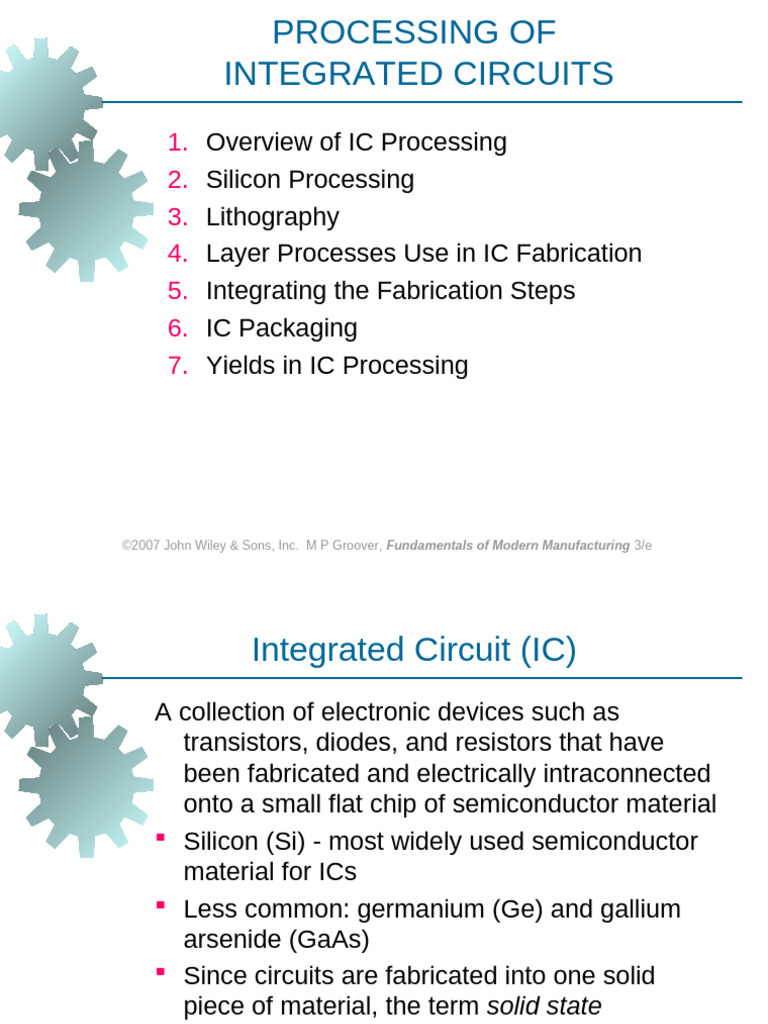 Ch35-Processing of Integrated Circuits | PDF | Photolithography ...