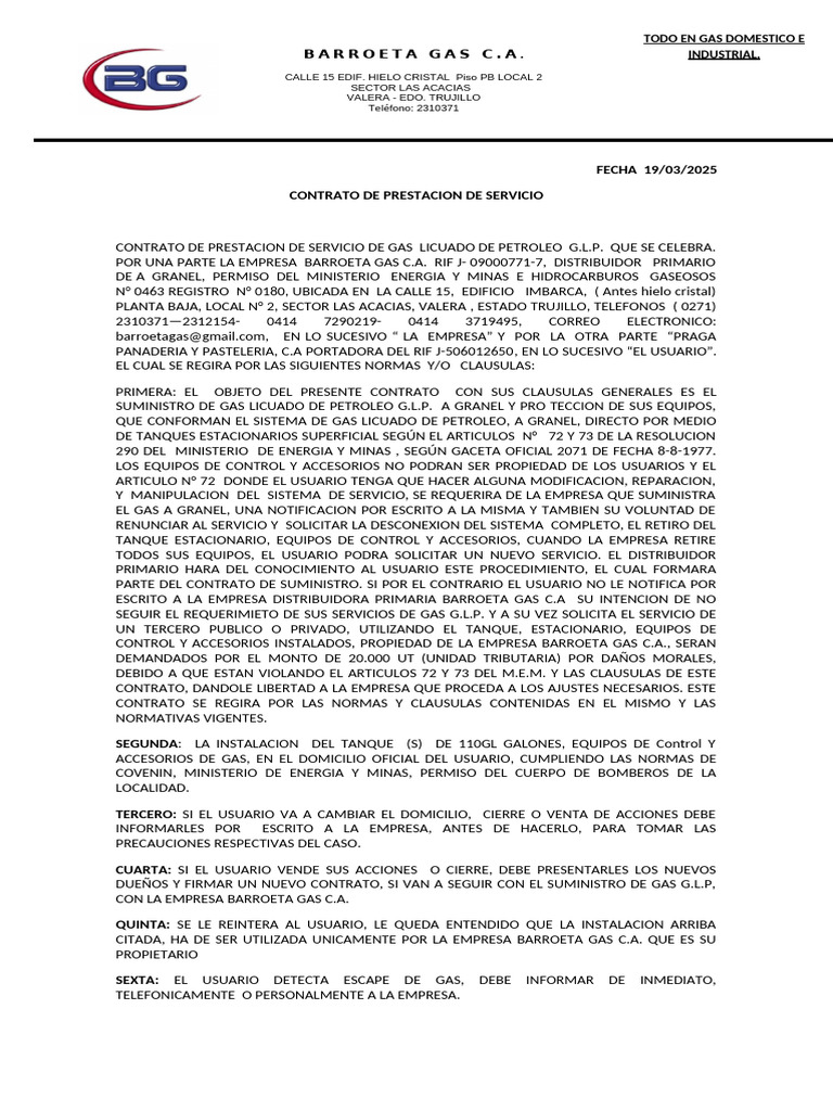 Contrato Barroeta Comercial PRAGA | PDF
