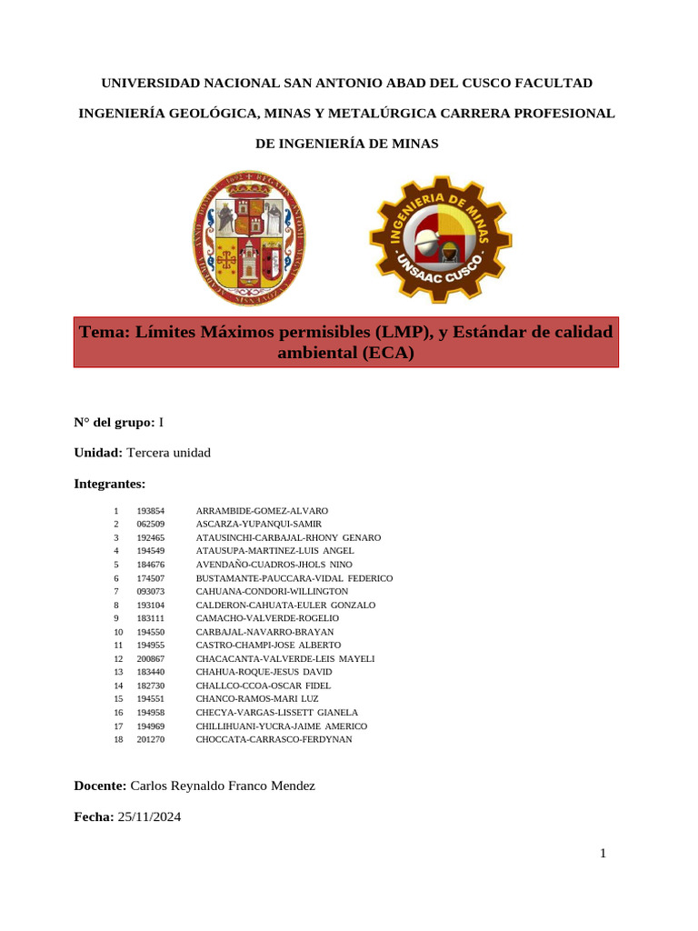 LMP y Eca | PDF | Entorno natural