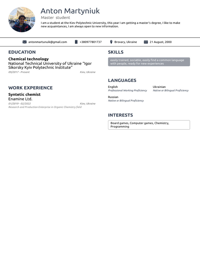 Anton's Resume | PDF