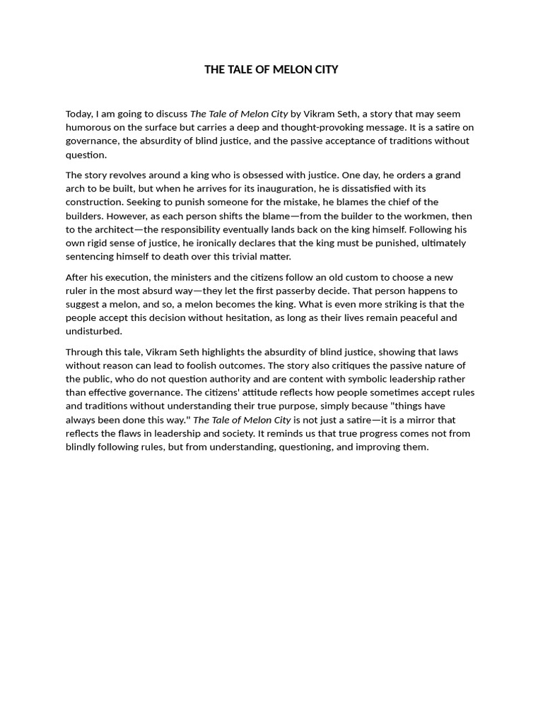 The Tale of Melon City | PDF