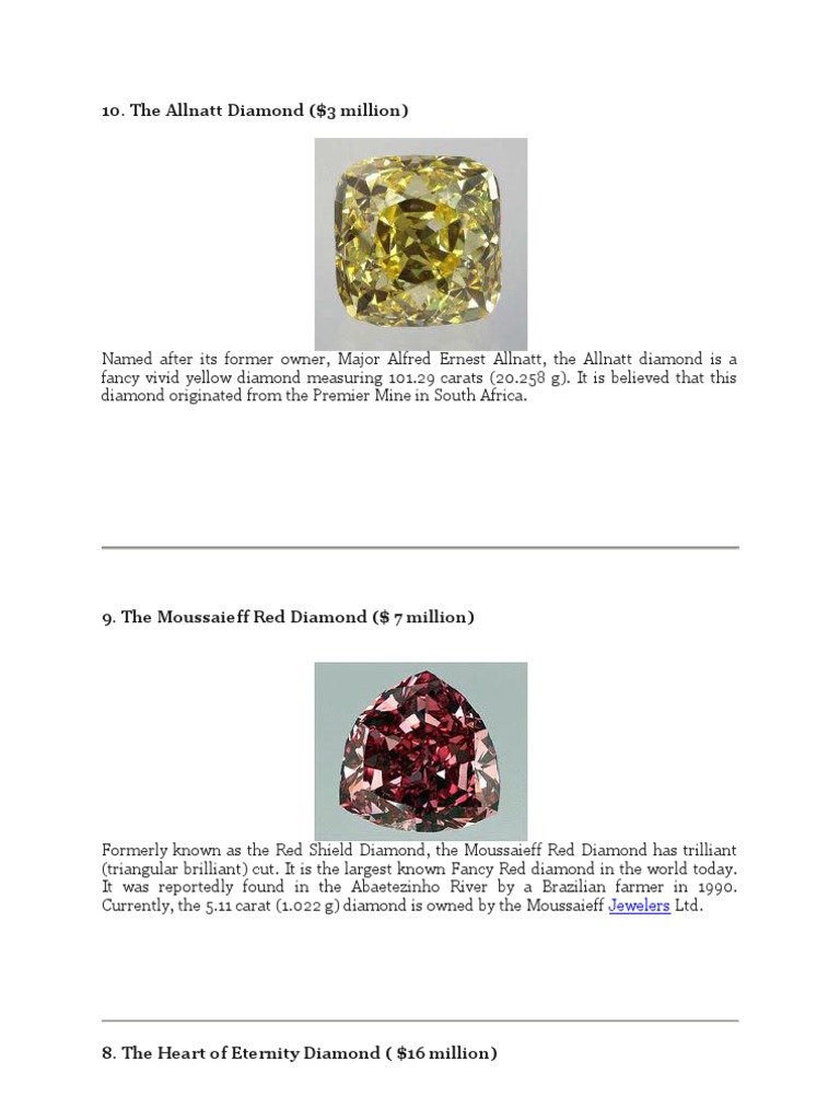The Allnatt Diamond ($3 Million) : Jewelers | PDF | Diamond | Carbon Forms