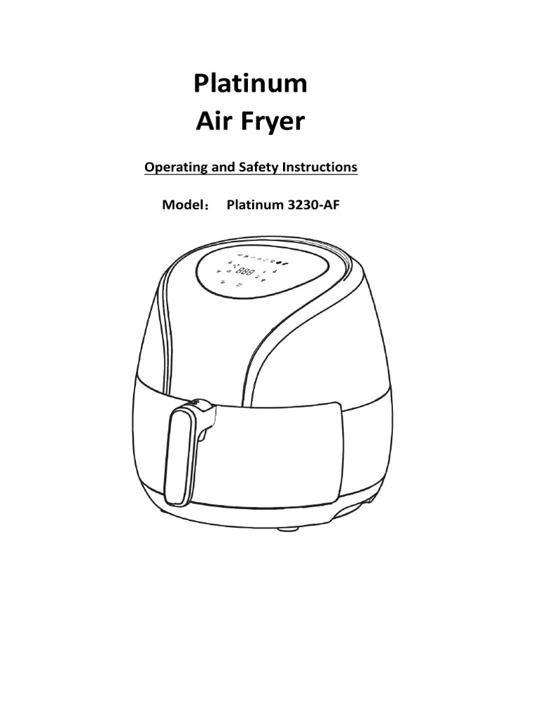 Platinum Air Fryer Manual | PDF | Ac Power Plugs And Sockets | Baking