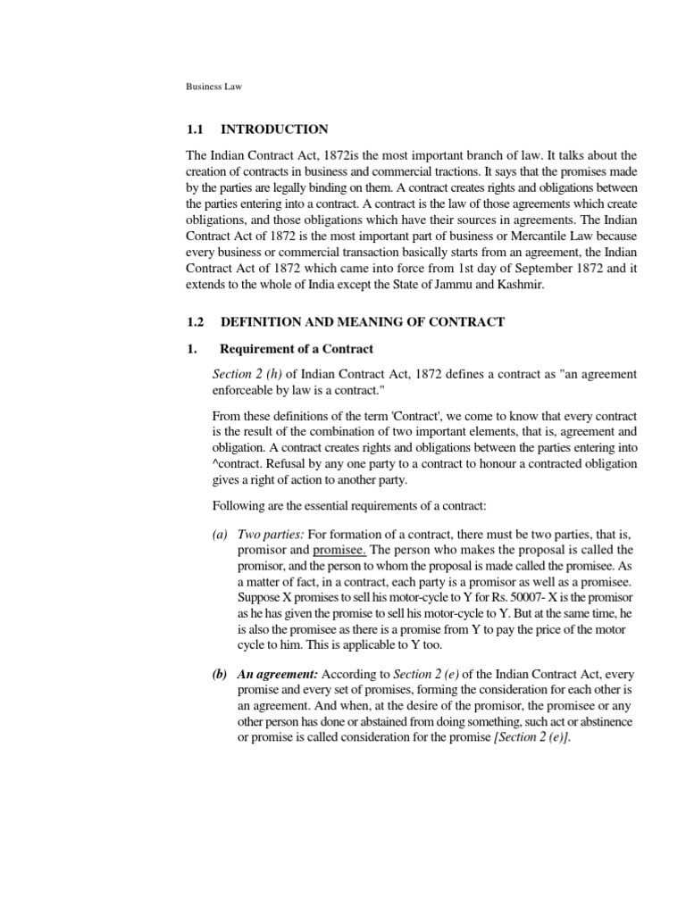 Business Law | PDF | Offer And Acceptance | Consideration