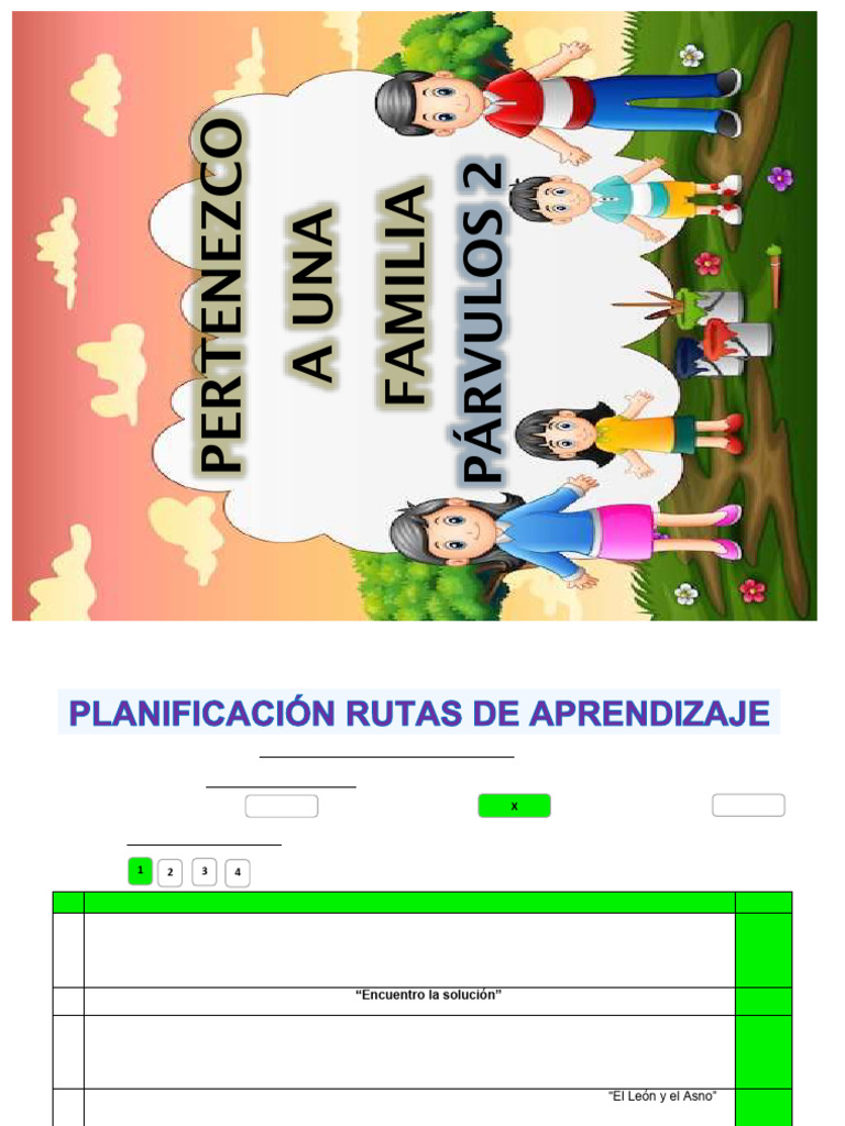 Planificación Familiar para Párvulos 2 | PDF | Educación de la primera ...