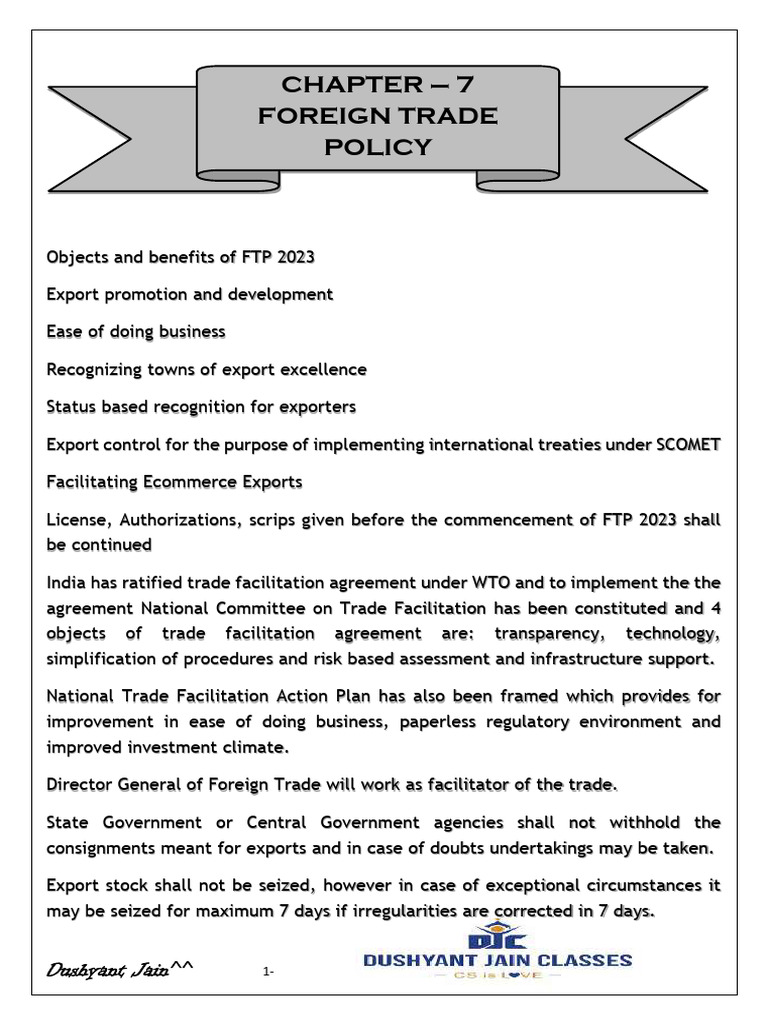 FTP 2023: Key Benefits and Guidelines | PDF | Exports | Customs