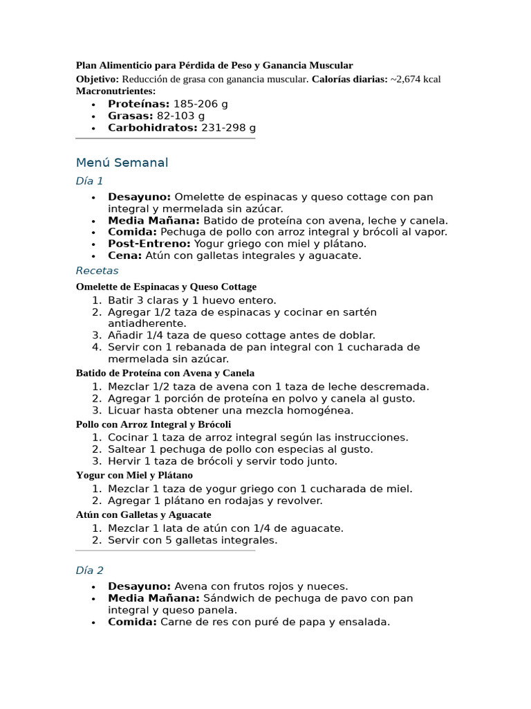 Plan Alimenticio | PDF | Cocina occidental | Cocina
