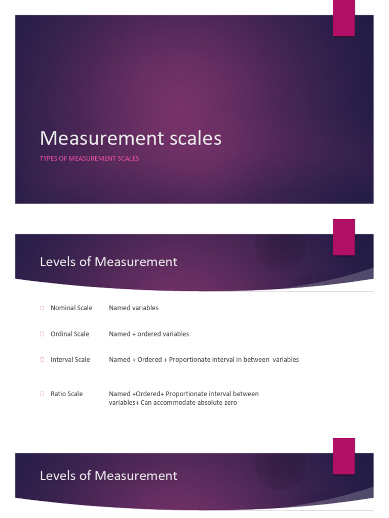 Understanding Measurement Scales in Research | PDF | Level Of ...