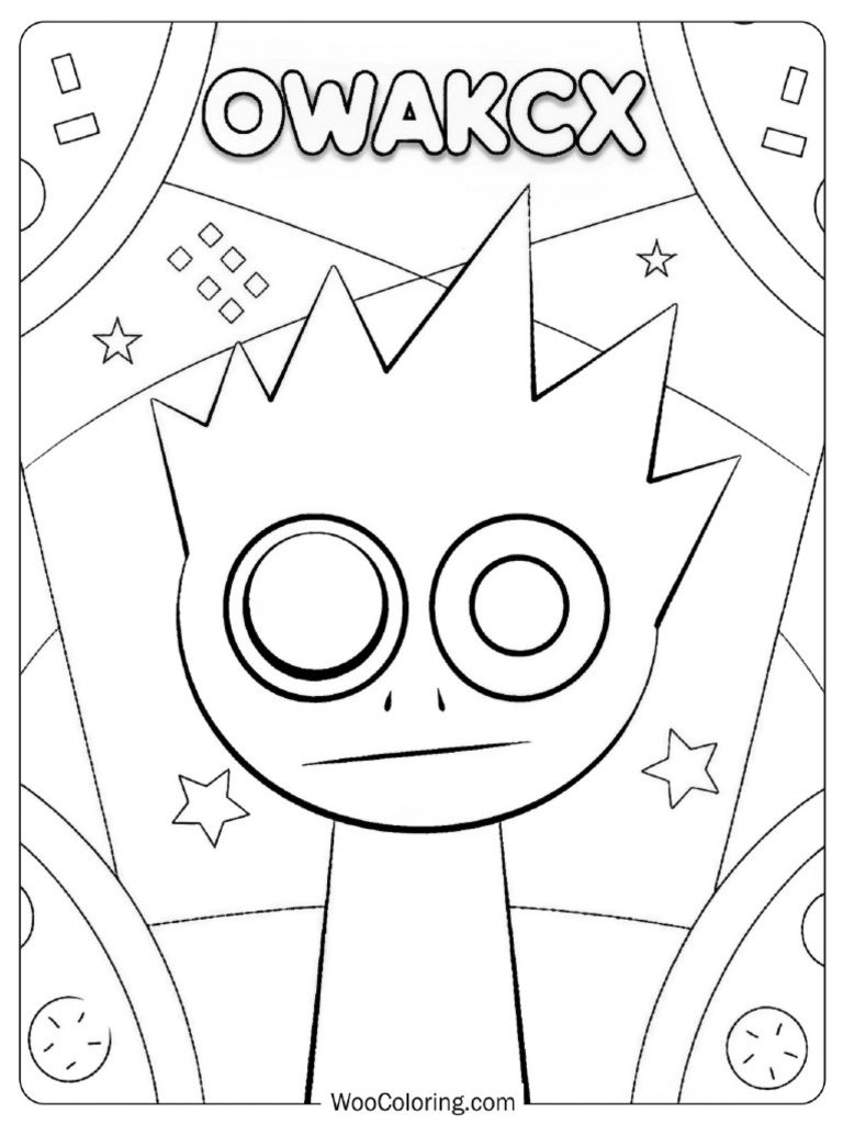 Sprunki Lime OWAKCX Coloring Sheet For Kids | PDF