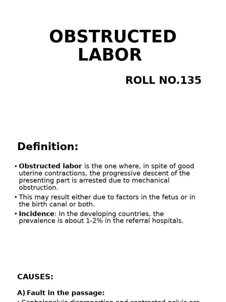Obstructed Labor | PDF | Uterus | Childbirth