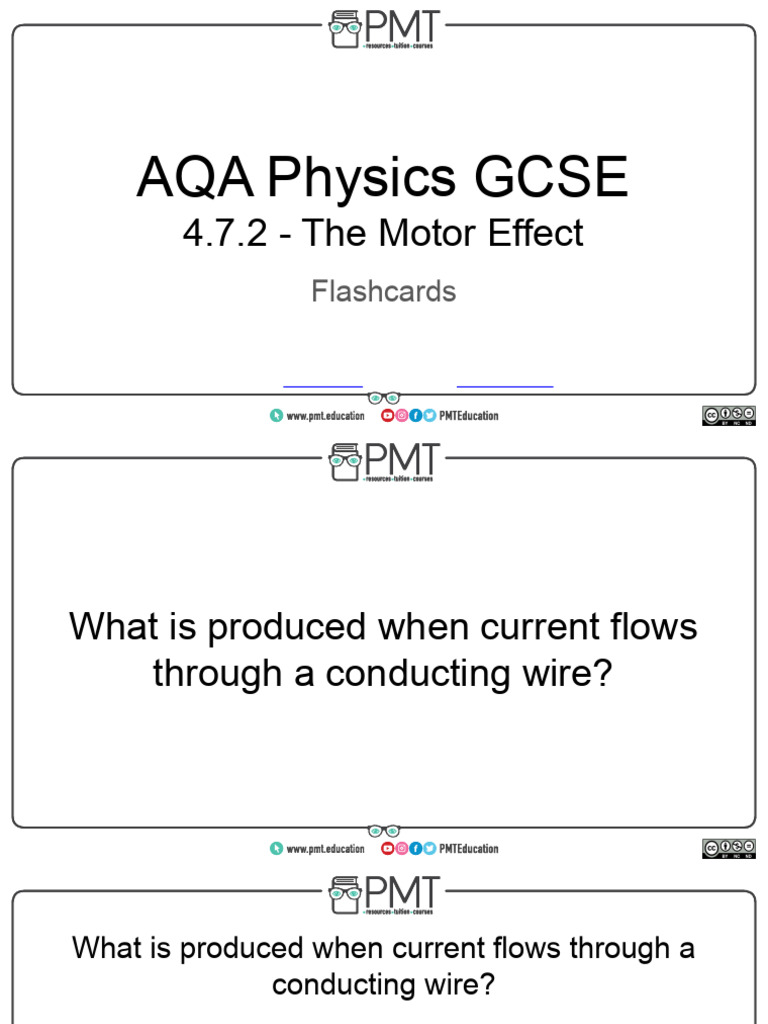 Flashcards - 7.2 the Motor Effect - AQA Physics GCSE | PDF | Electric ...