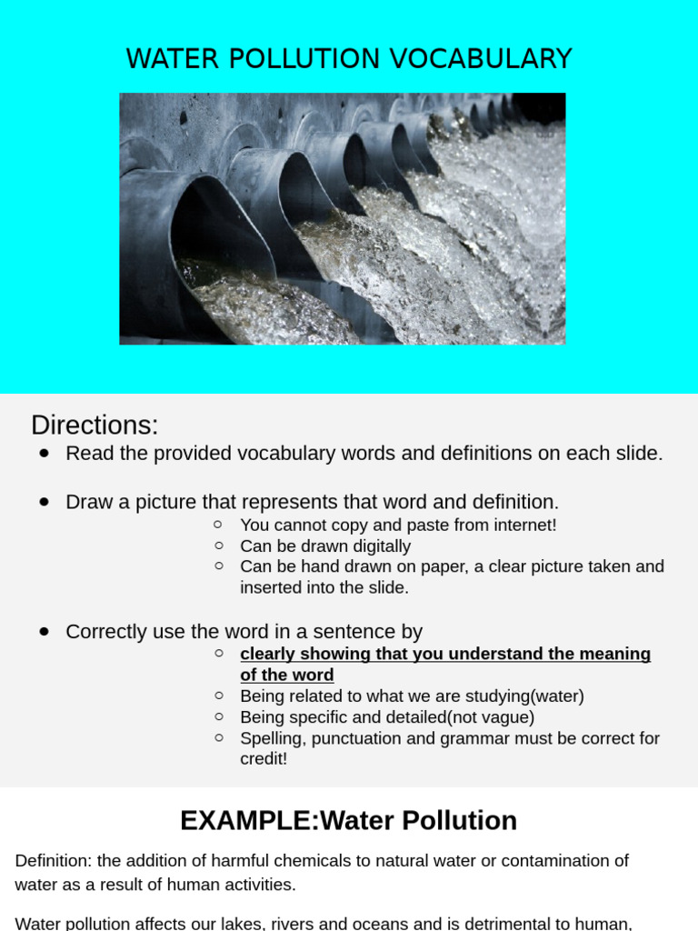 Water Vocabulary Slides | PDF | Water | Water Pollution