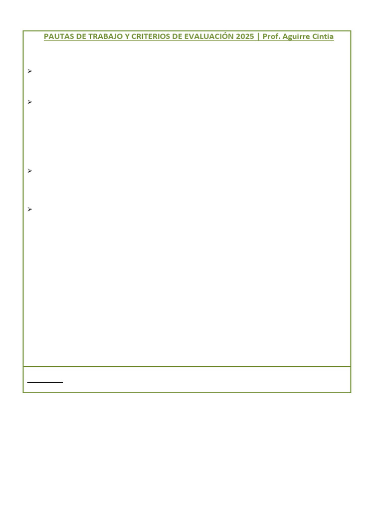 Pautas de trabajo 2025 | PDF | Evaluación | Aprendizaje