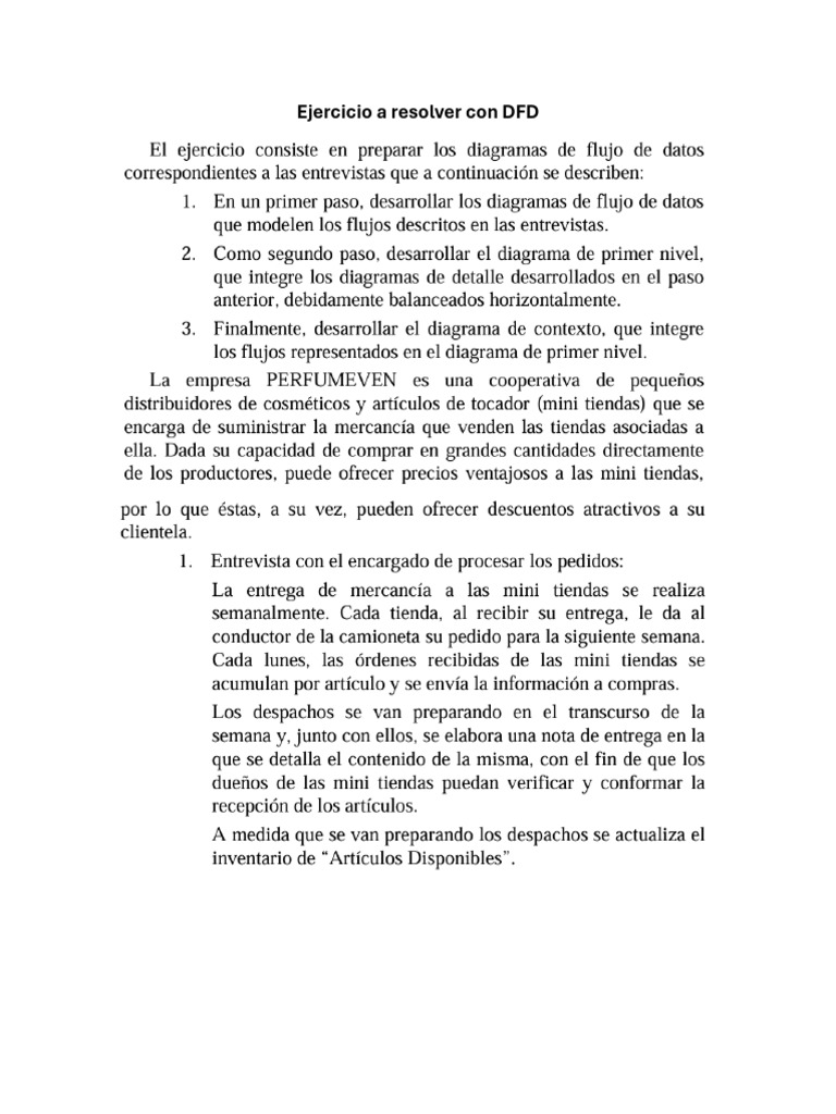 Ejercicio a resolver con DFD | PDF