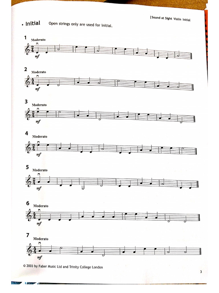 Sound at Sight Violín Initial-Grade 3 | PDF