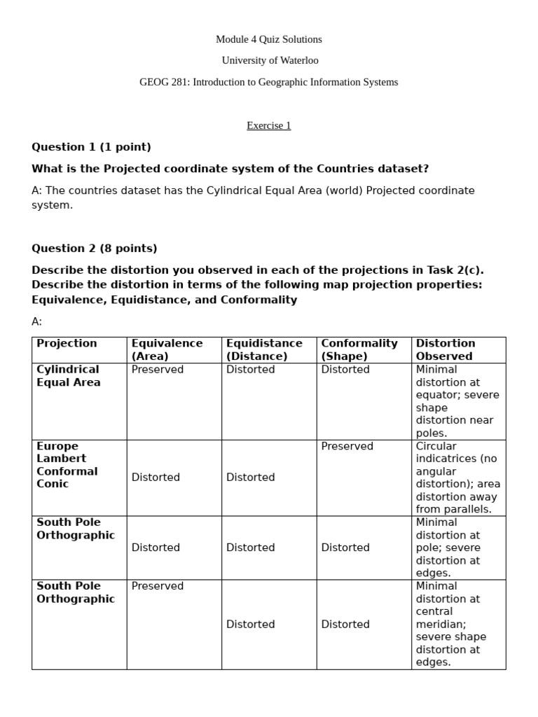Module 4 Quiz Solutions (For Upload) | PDF | Cartography | Geographical ...