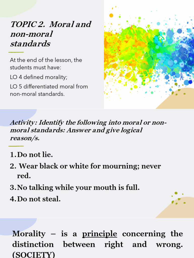 Topic 2 Moral and Non Moral Standards | PDF