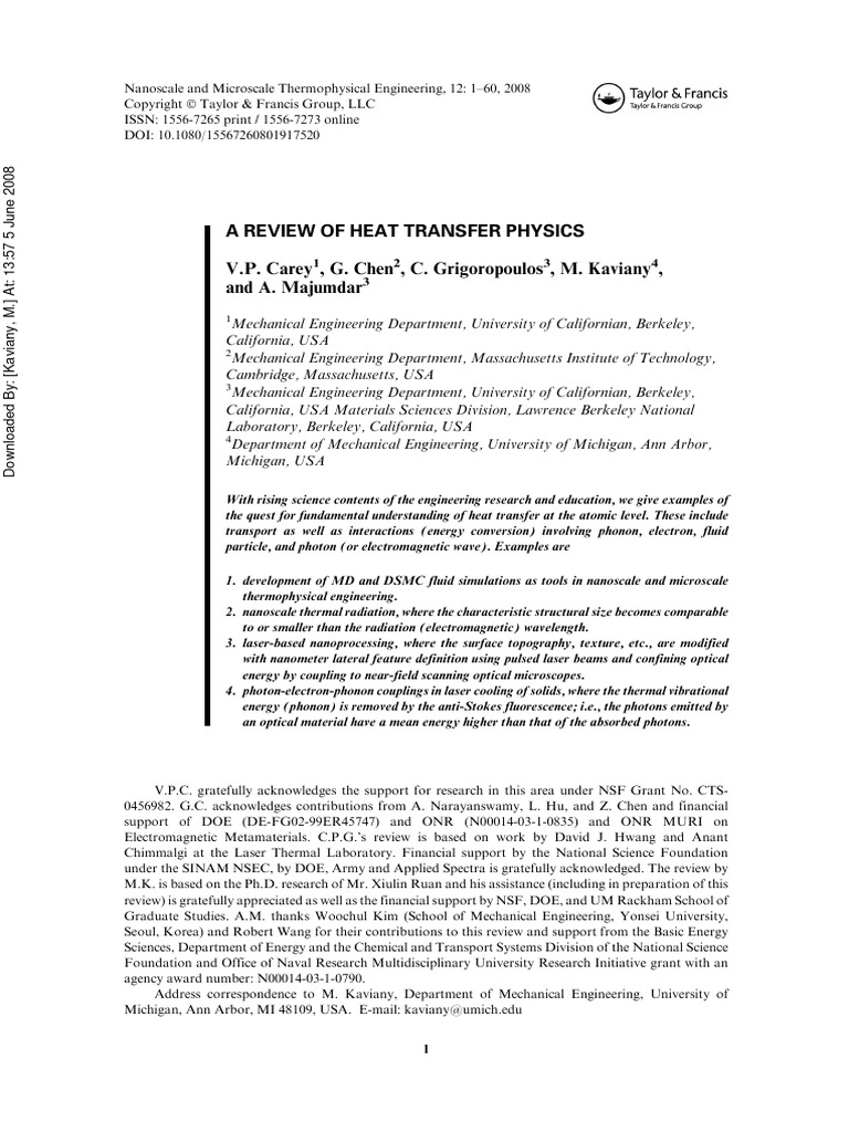 8 A Review of Heat Transfer Physics | PDF | Applied And ...