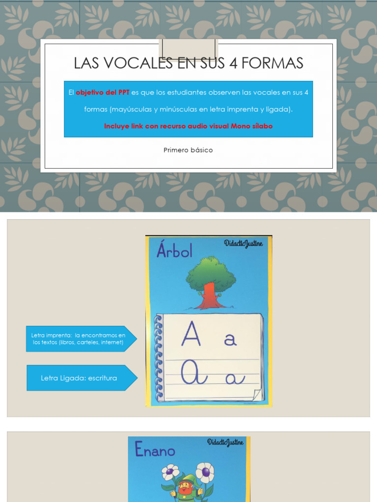PPT Las Vocales en Sus 4 Formas | PDF