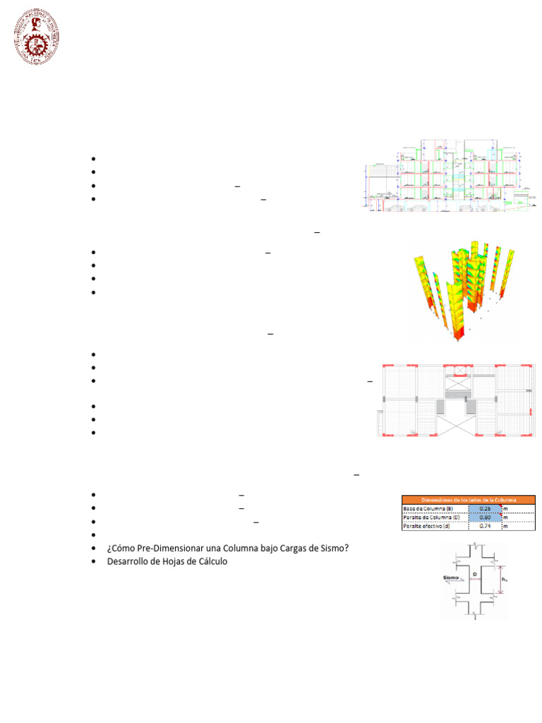 Temario Estructuración Pre-Dimensionamiento | PDF | Viga (Estructura) | Columna