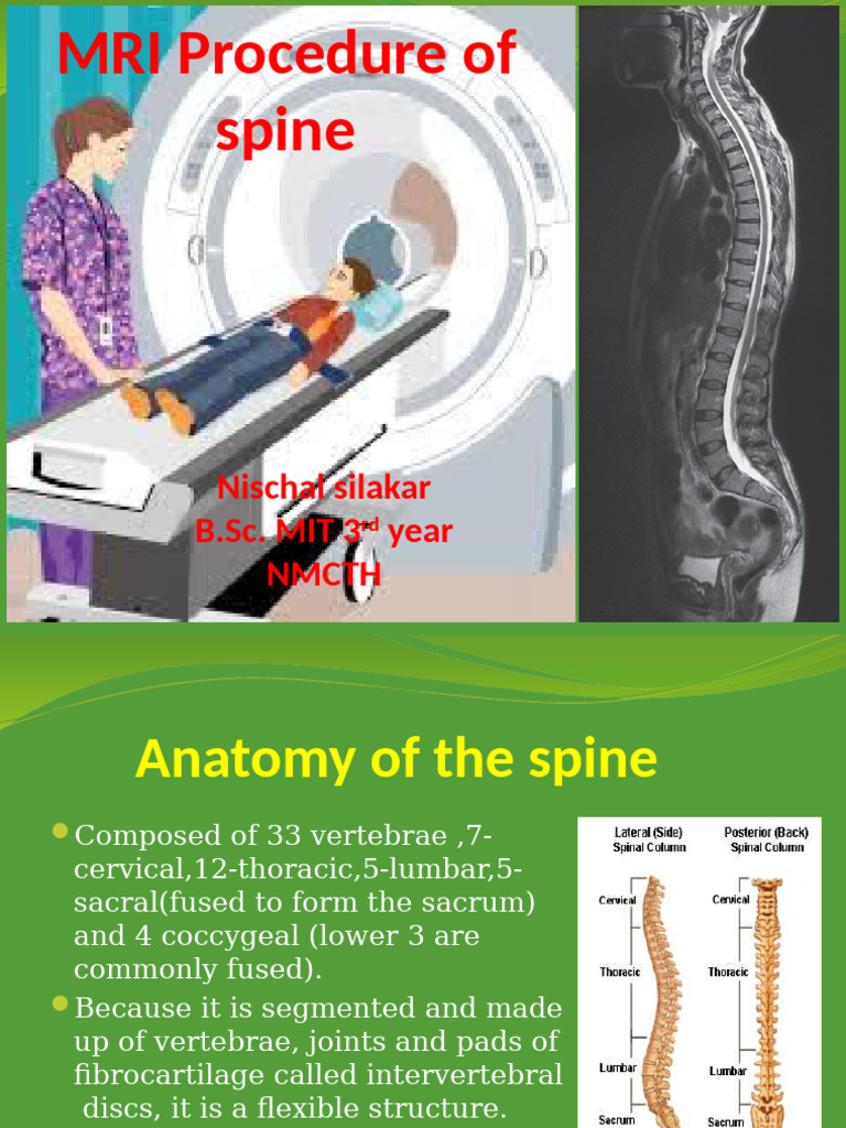 MRI Procedure for Spine Evaluation | PDF | Vertebral Column | Vertebra