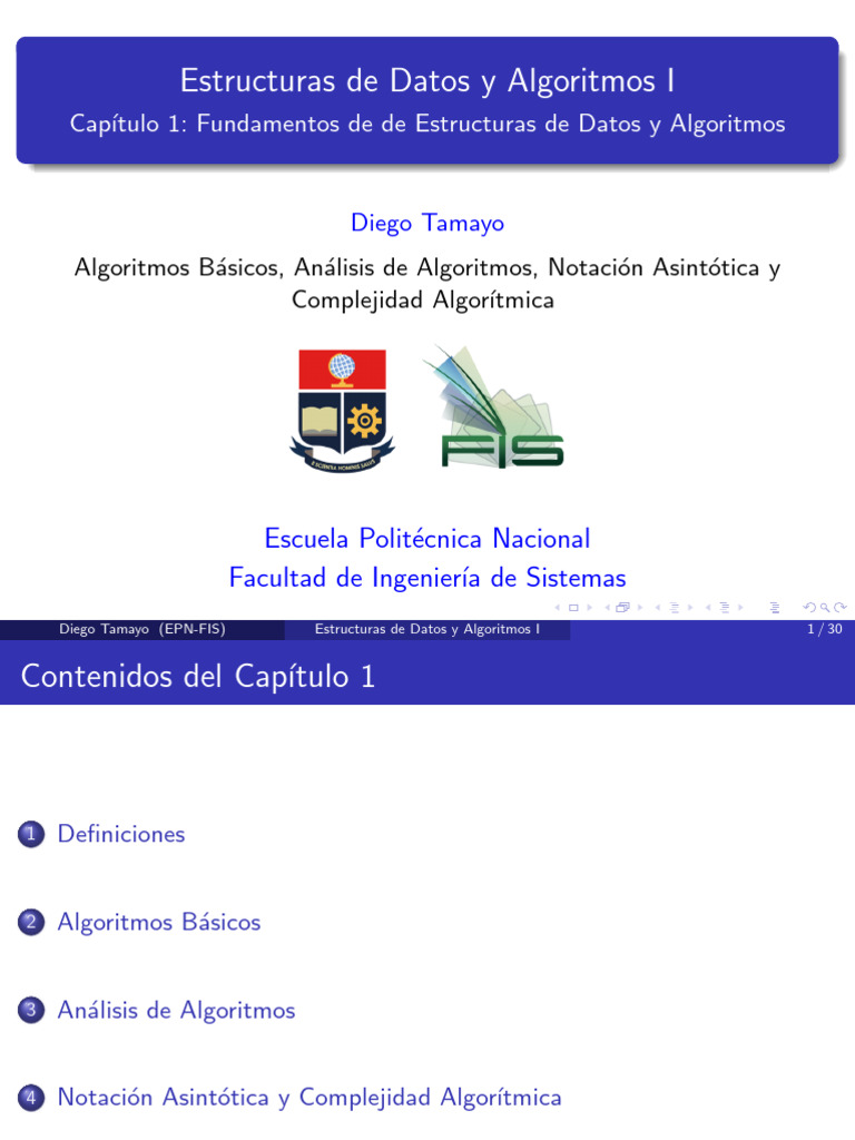1.Clase de Estructuras de Datos y Algoritmos I - Capítulo 1 ...