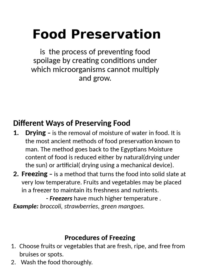 Food Preservation 6 | PDF | Food Preservation | Vegetables