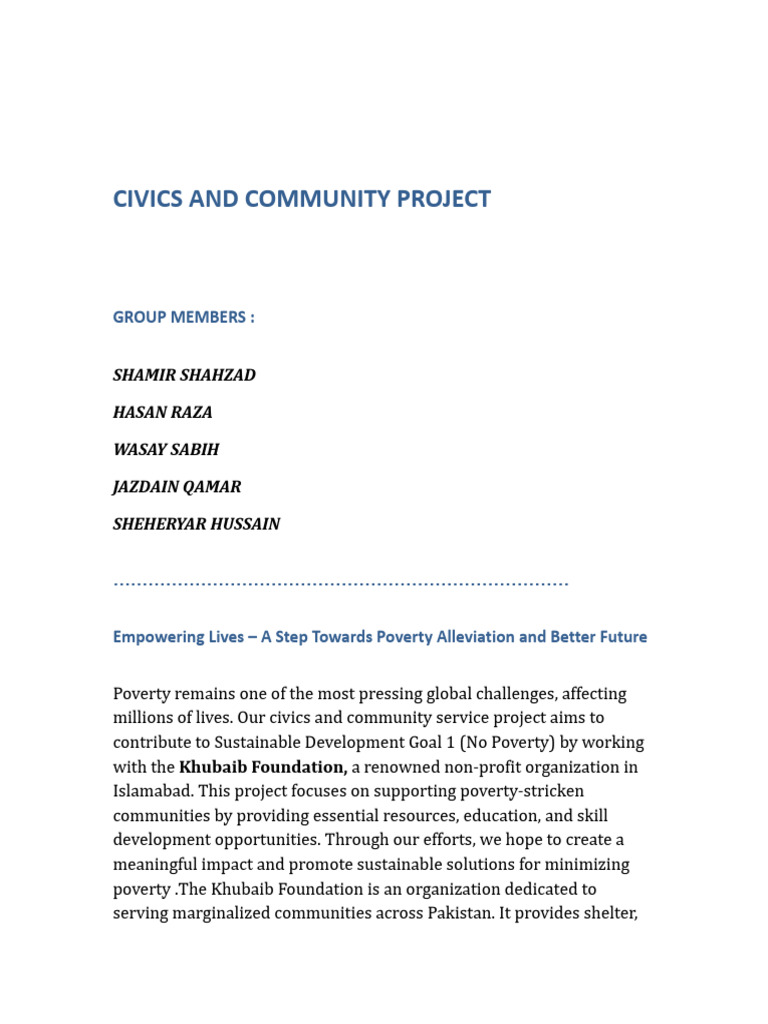 Poverty Alleviation Project | PDF