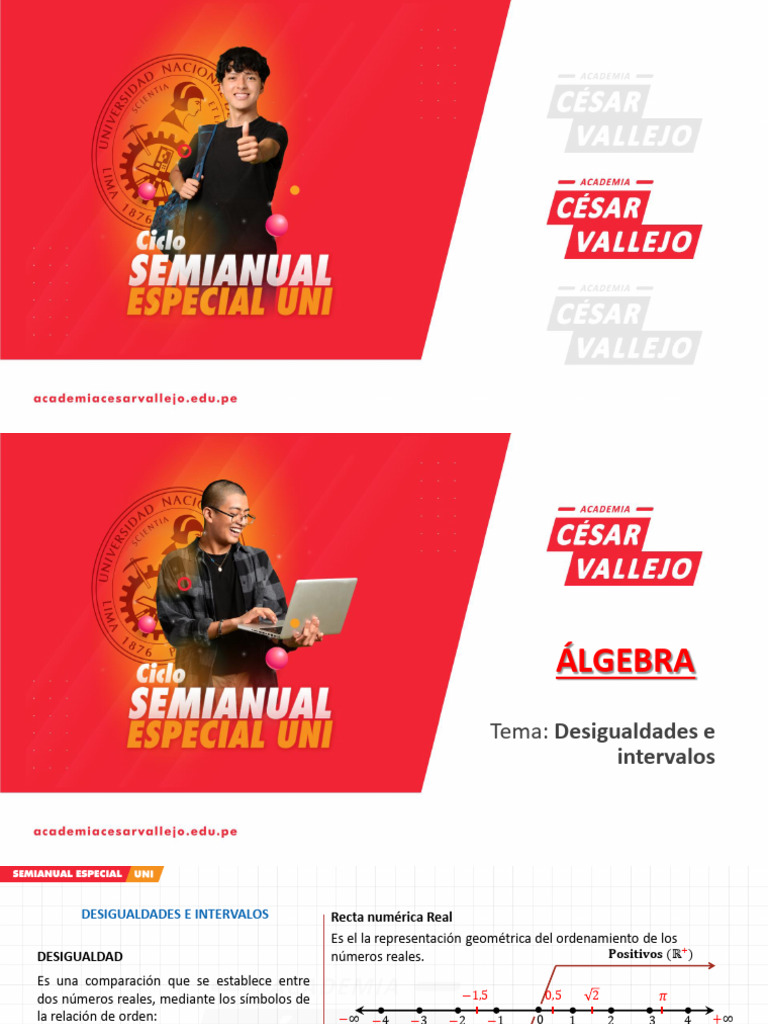 Algebra (Tema 10) Desigualdades e Intervalos | PDF | Desigualdad (Matemáticas) | Intervalo ...
