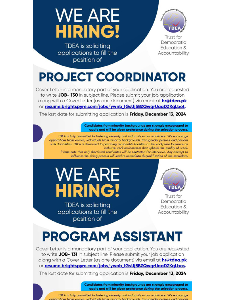 TDEA Job Advertisement | PDF