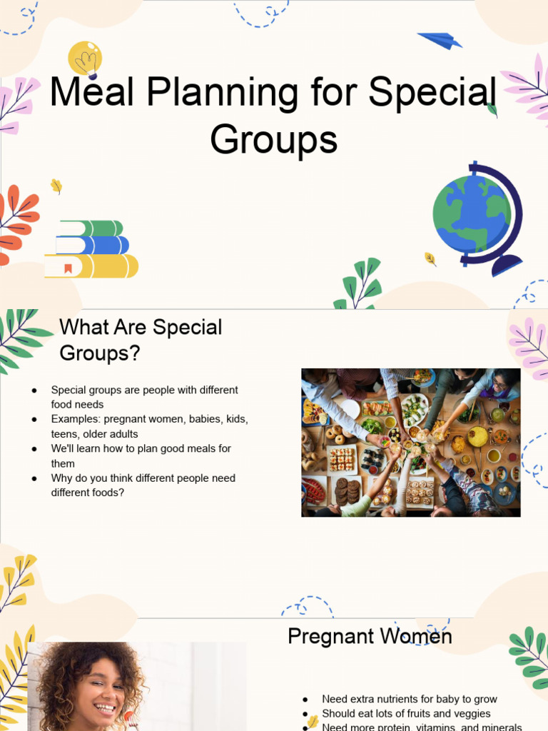 Meal Planning for Special Groups | PDF | Foods | Healthy Diet