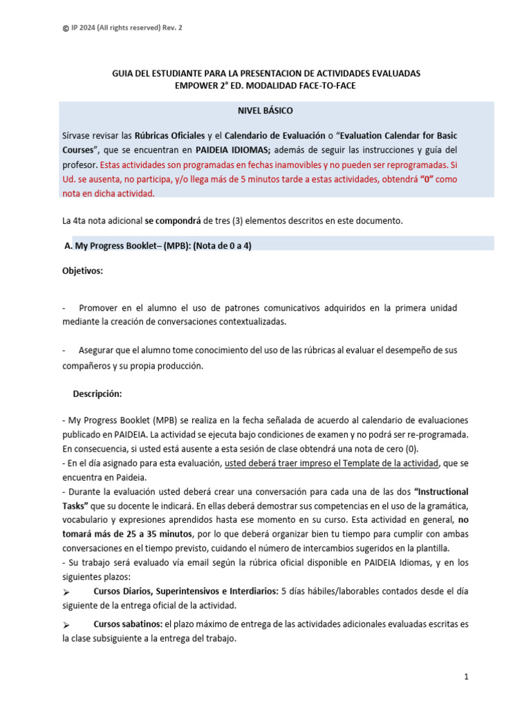 Guía de Actividades Evaluadas para Estudiantes | PDF | Aprendizaje