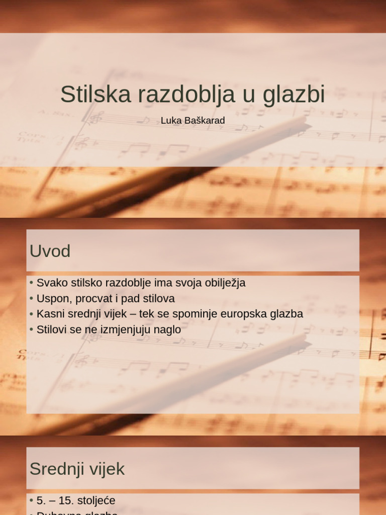 Stilska Razdoblja U Glazbi | PDF