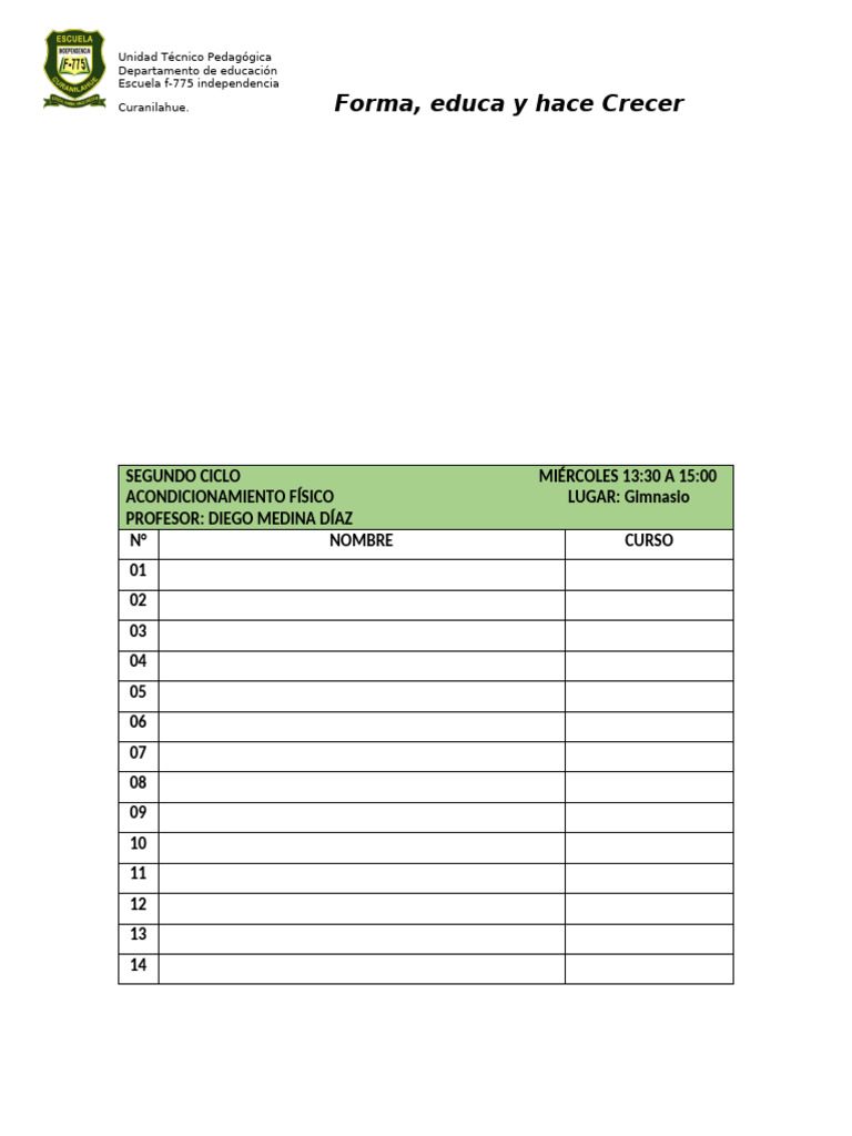 Plantillas talleres JEC 2° CICLO | PDF