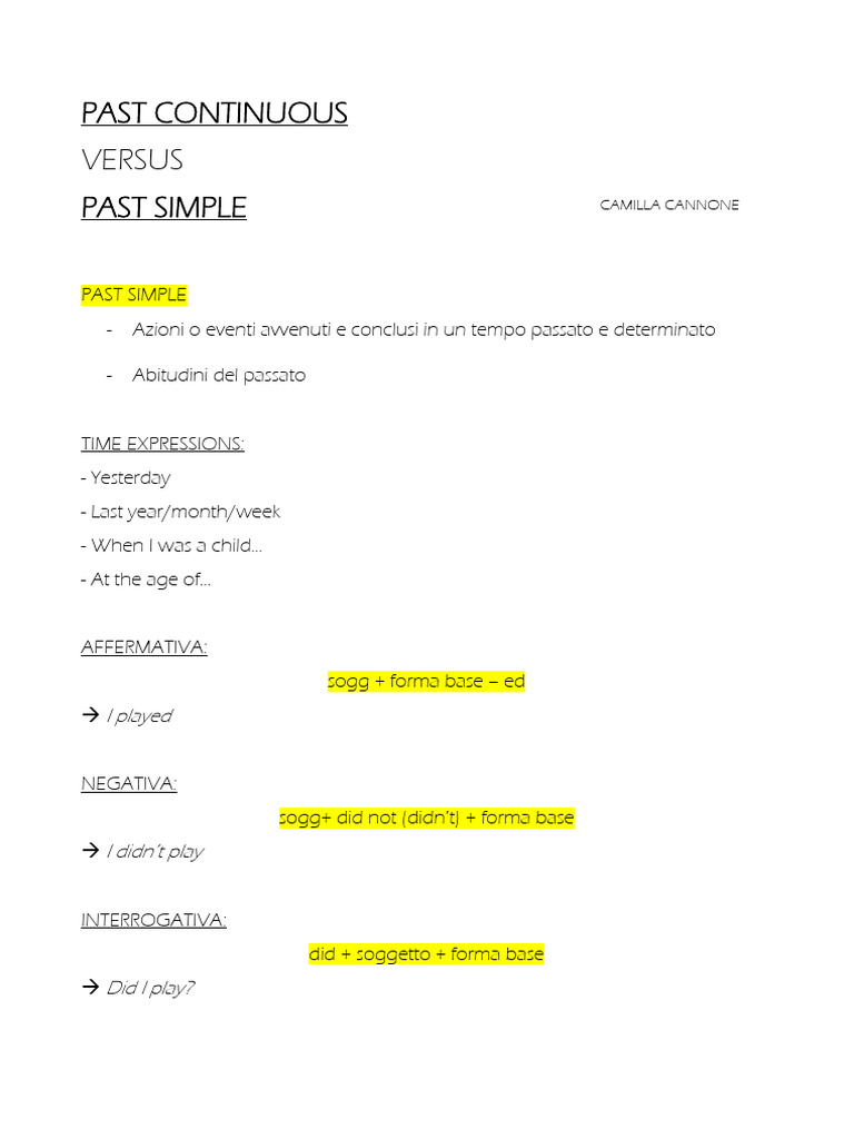 Past Continuous and Past Simple | PDF