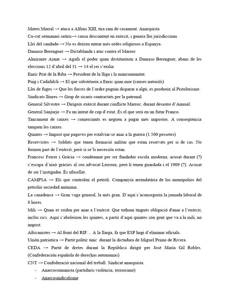 Glossari Història Espanya | PDF
