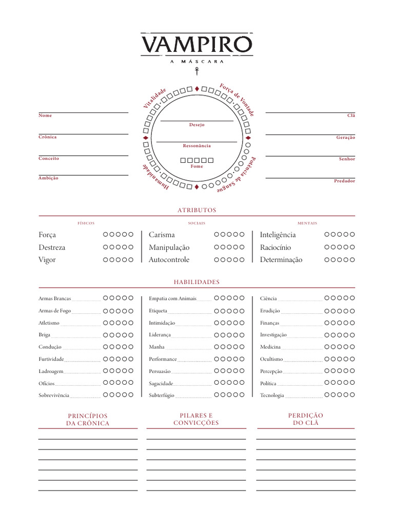 Ficha v5 PTBR Editavel | PDF