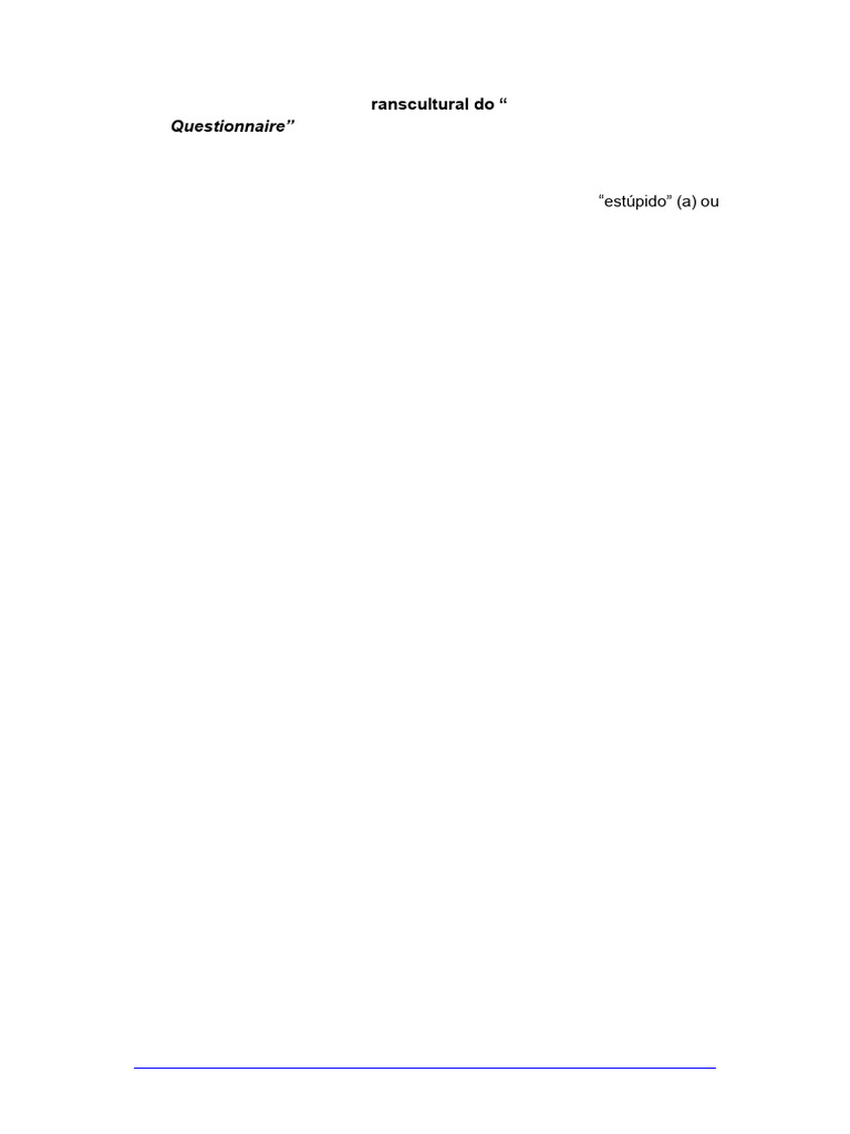 ITQ Validado para Português | PDF