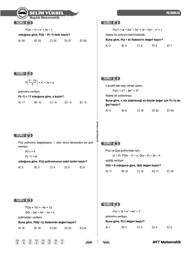 ayt-matematik-polinomlarda-deger-hesaplama-konu-anlatimi | PDF